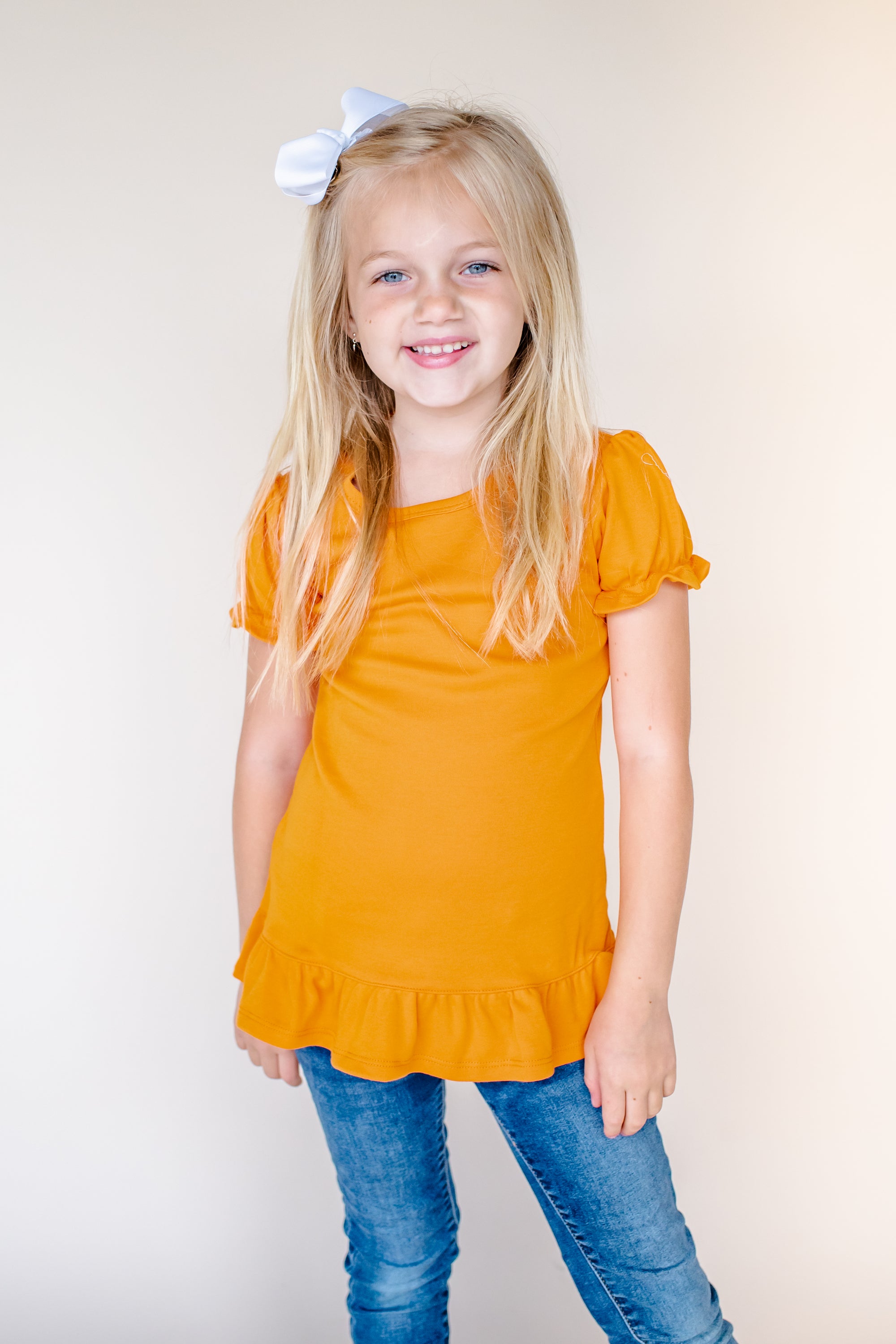Girl's Short Sleeve Ruffle Shirt - ARB Blanks