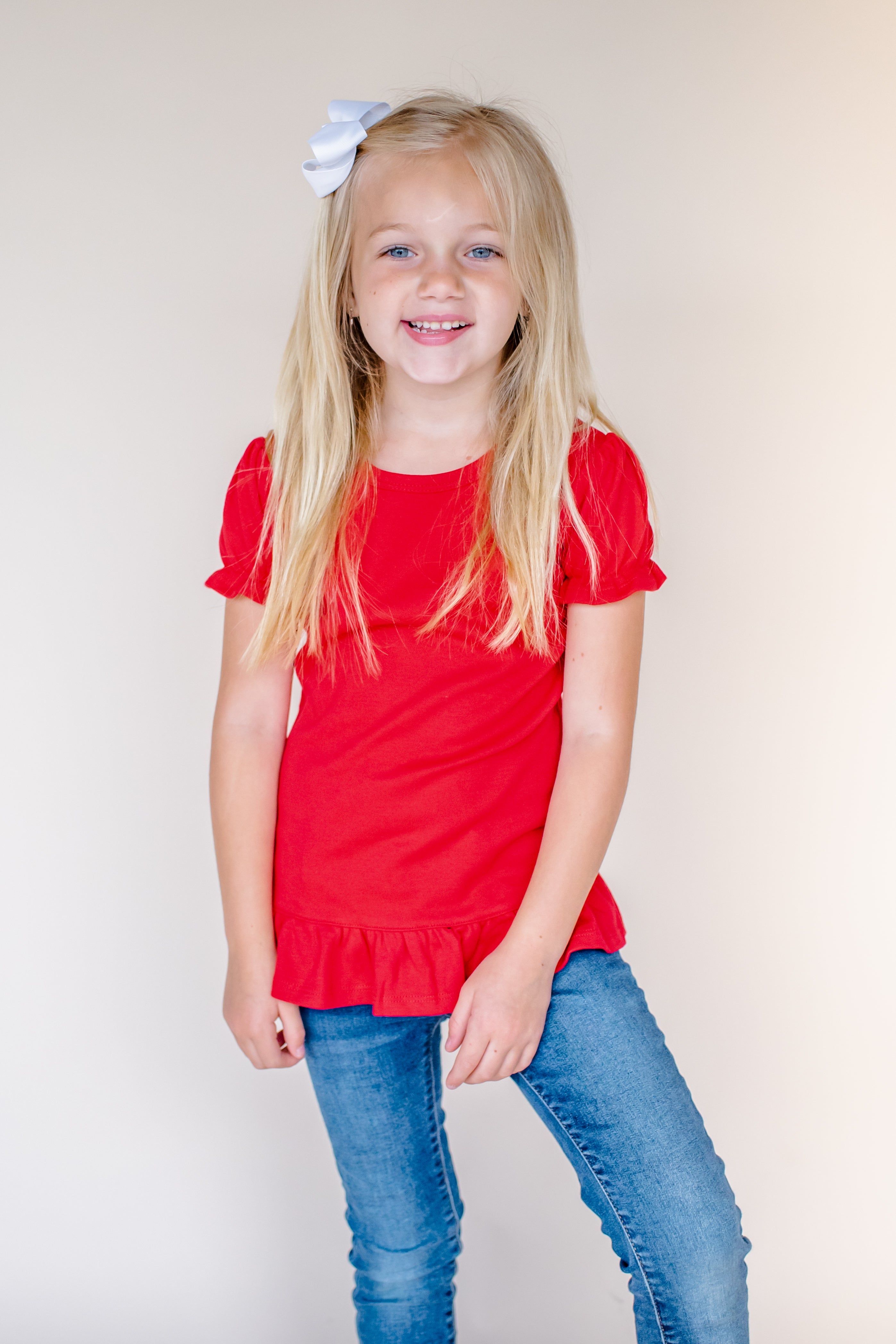 Girl's Short Sleeve Ruffle Shirt (12M-Toddler) - ARB Blanks