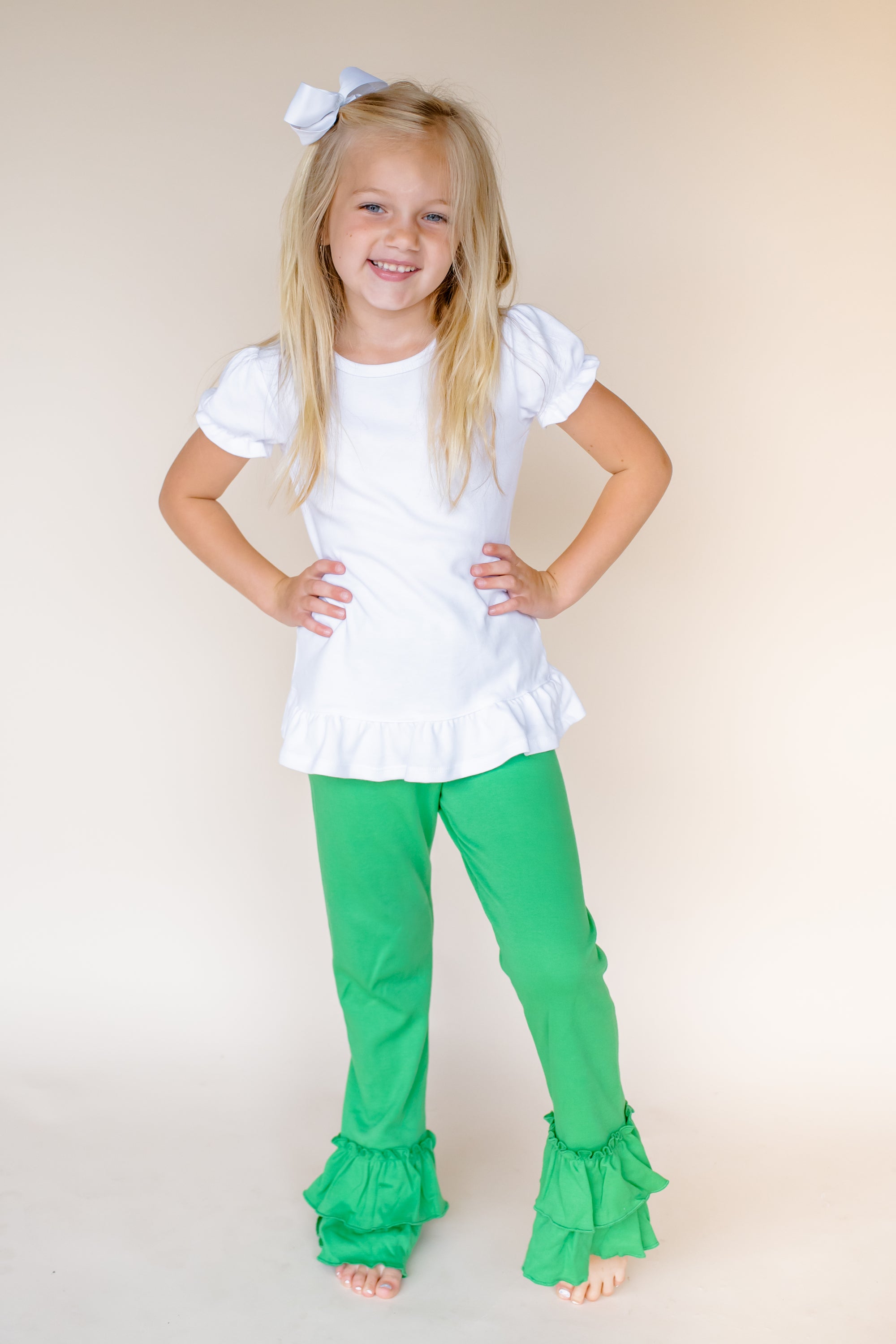 Girl's Solid Ruffle Pants - ARB Blanks