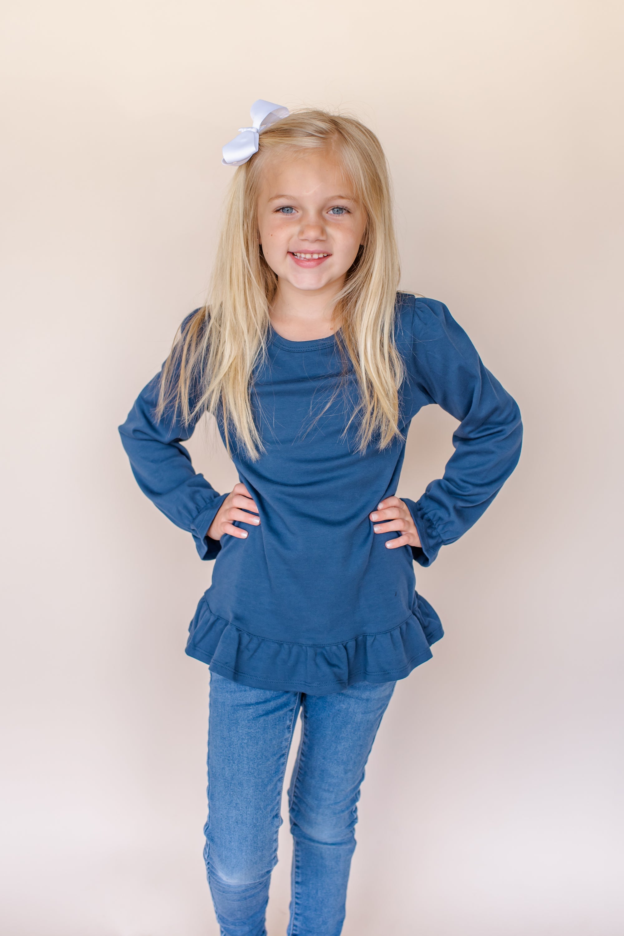 Girl's Long Sleeve Ruffle Shirt - ARB Blanks