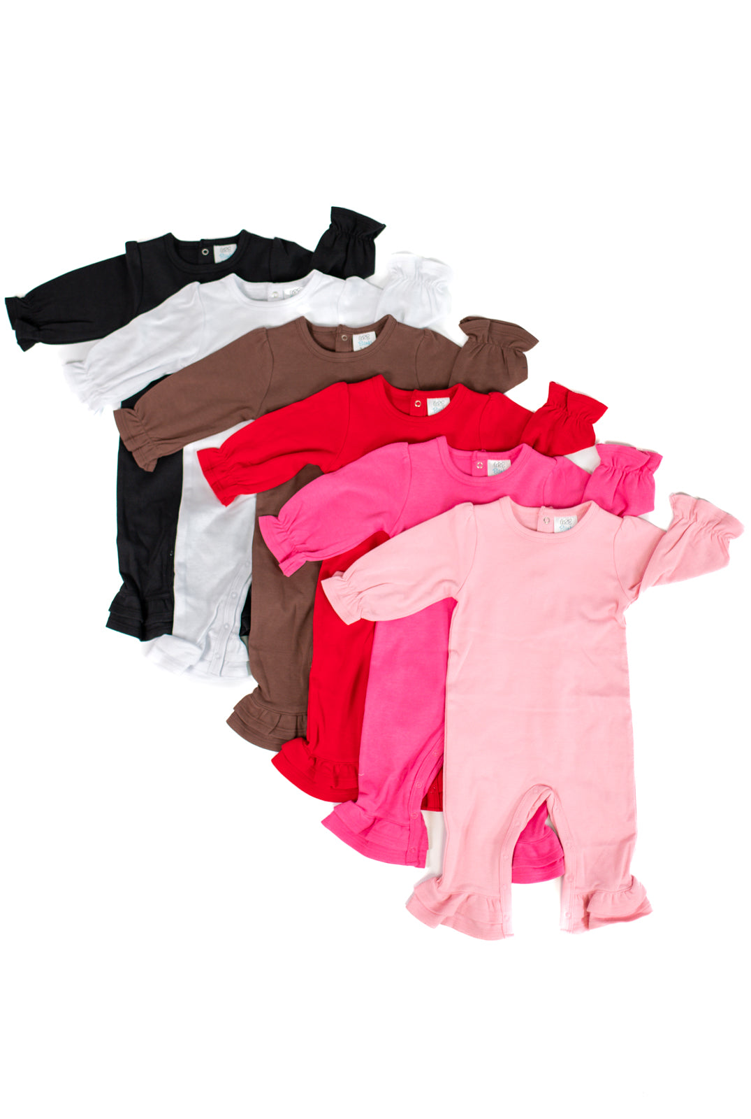 Girl's Long Sleeve Ruffle Romper - ARB Blanks